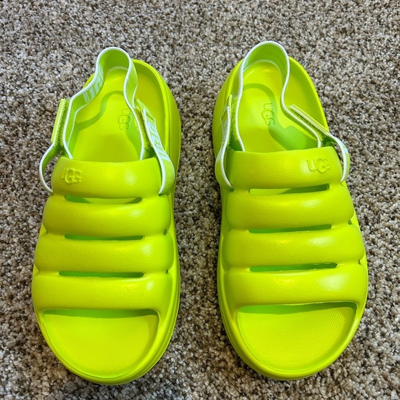 UGG | Shoes | Ugg Sport Yeah Sandals Kids 5 Neon Green | Poshmark